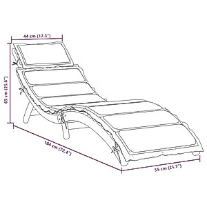 YELWHI Sun Lounger with Cushion Taupe Solid Wood Acacia,Solid Acacia Wood Sunlounger for Outdoor Relaxation Foldable Design Outdoor Furniture, Outdoor Seating