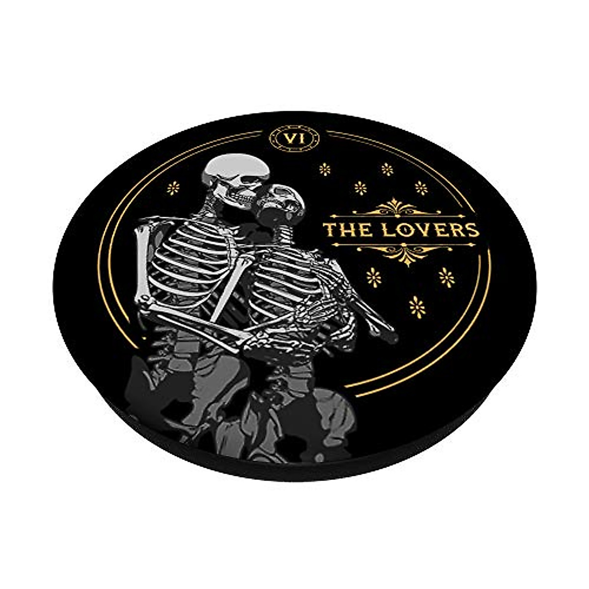 The Lovers Tarot Card Occult Astrology Skull PopSockets PopGrip: Swappable Grip for Phones & Tablets