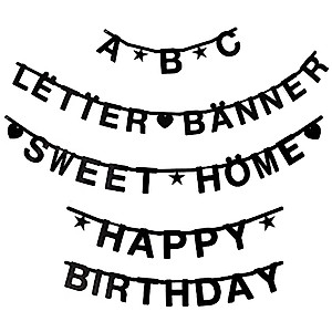 Fonder Mols Customizable Banner Letters Black DIY Kit 124 Counts Make Your Own Banner