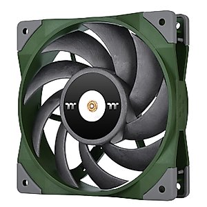 Thermaltake ToughFan 12 Racing Green High Static Pressure 2000 PWM, Metal-Reinforced Motor Hub, Gen.2 Hydraulic Bearing 120mm Case/Radiator Fan CL-F117-PL12RG-A