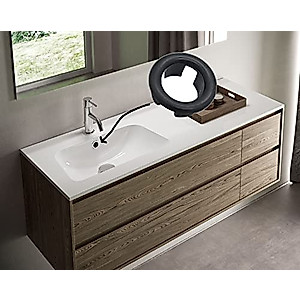 4 Pack Bathroom Basin Sink Round Hole Trim Overflow Cover Rings Hole Insert in Cap Hollow Ring Triangle for Hole Diameter Replacement Ceramic Pots for Home,Sink,Bathroom,Kitchen (Black)