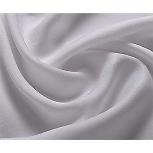 Yancorp Non-See-Through Velvet Opaque Privacy Curtains 2 Panels Drapes for Living Room Bedroom Doorway Divider Semi Sheer Curtain White 45 inches Kitchen Window Panels (White, W33 xL45)