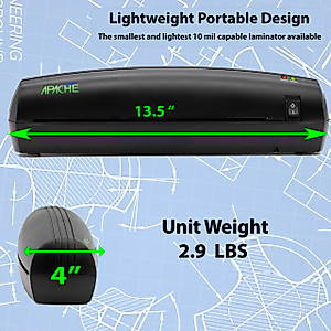 Apache AL9 9" Thermal Laminator and 20 Laminator Pouches