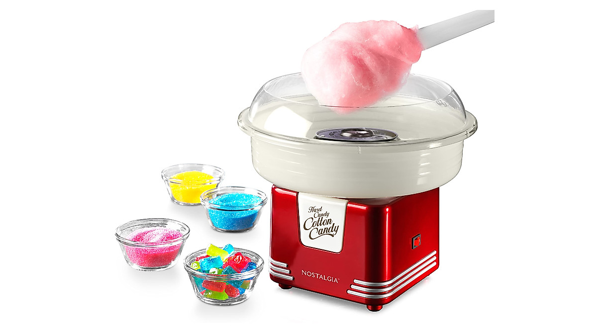 Nostalgia Red Cotton Candy Machine for Kids | Retro Candy Maker