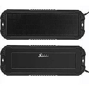 Sunway Solar Panel Car Battery Trickle Charger & Maintainer 5W 12V Solar Power Charger kit Portable Waterproof for Automotive RV Marine Boat Truck Motorcycle Trailer Tractor Powersports Snowmobiles