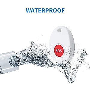 Wireless Caregiver Pager System Call Button Personal Alert Pager Nurse Alert System for Elderly/Senior at Home with 800+Feet Operating Range 1 Portable Receiver 2 Emergency Transmitter