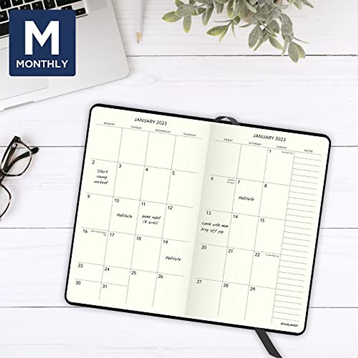 AT-A-GLANCE 2023 Weekly & Monthly Planner, Plan. Write. Remember, 5" x 8-1/4", Small, Pocket, Hardcover, Black (706D1005)