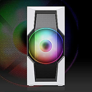 Computer Cases,Mid-Tower PC Gaming Case ATX/M-ATX/ITX - Front I/O USB 3.0 Port - Acrylic Glass Side Panel - 200mm Big Fanm - 5 RGB Fans (Color : Black)