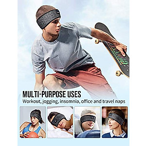 MUSICOZY Sleep Headphones Bluetooth Wireless Sports Headband, Sleeping Eye Mask Earbud for Side Sleepers Air Travel Cool Tech Unique Holiday Christmas Gifts, Pack of 2