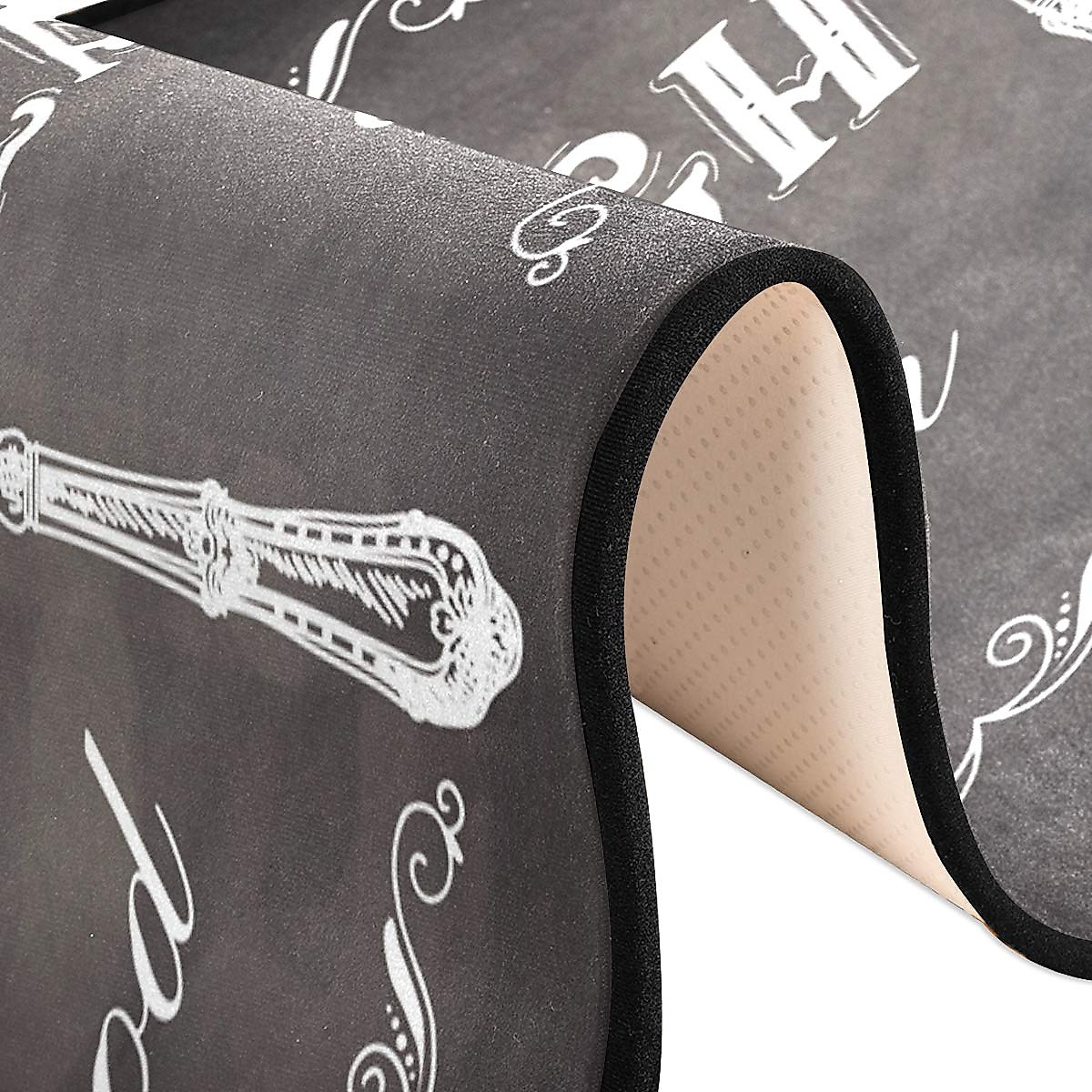 Knife Fork Kitchen Runner Rug Non Slip Area Mat Bath Rugs for Bathroom Indoor Carpet Doormat Floor Dirt Trapper Mats Shoes Scraper 39"x 20"