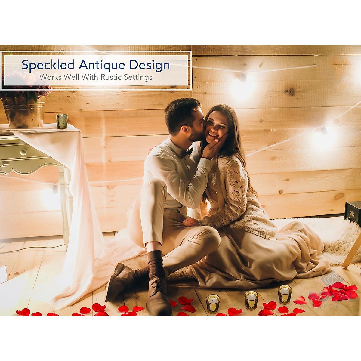 Royal Imports Gold Mercury Glass Votive Candle Holder, Table Centerpiece Tealight Decoration for Elegant Dinner, Party, Wedding, Holiday, Set of 36 (Unfilled)