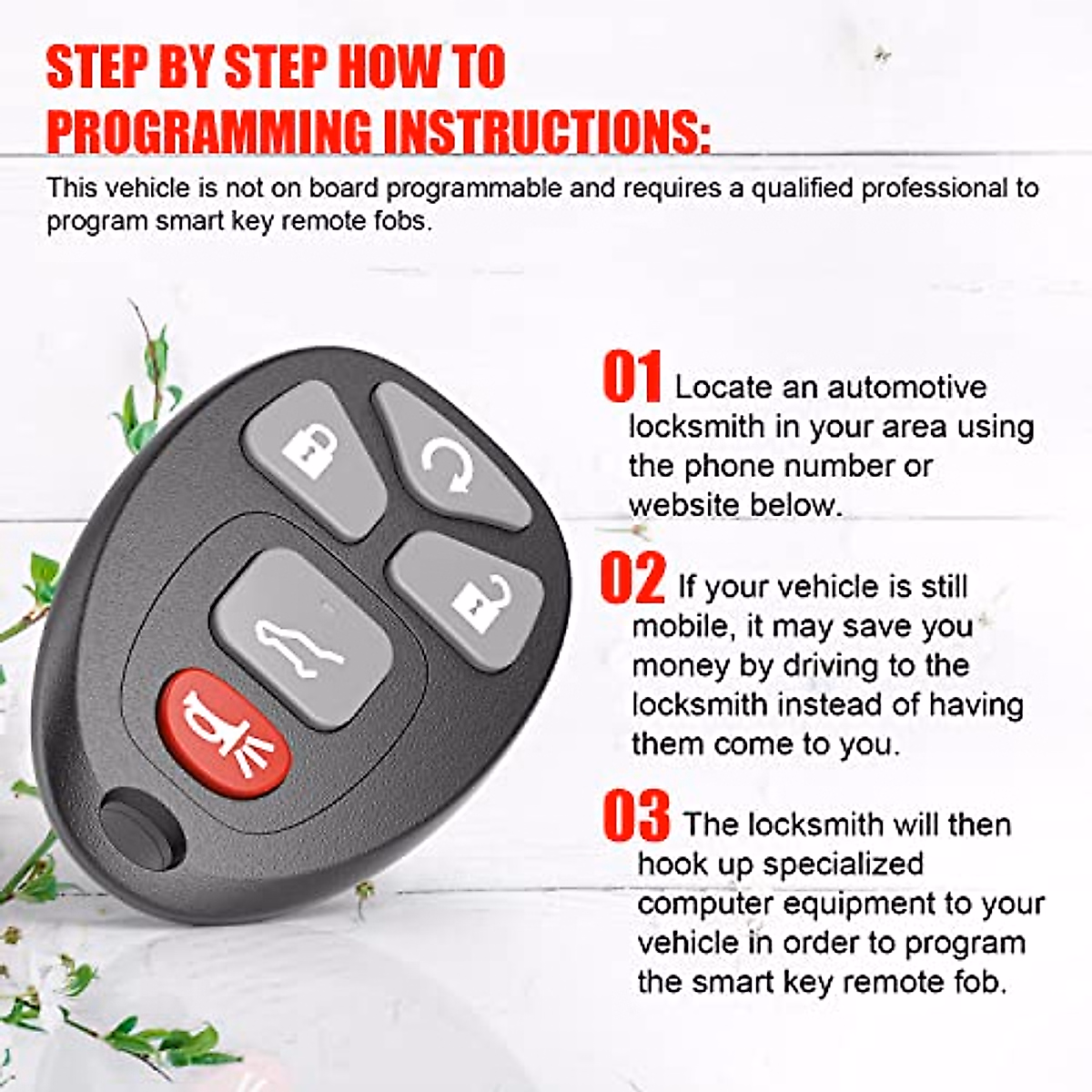 Key Fob Compatible for 2007-2017 Buick Enclave GMC Acadia Cadillac Escalade Saturn Outlook Chevrolet Suburban Tahoe GMC Yukon P/N: 15913415 OUC60270 OUC60221 Self-Programming - Pack of 2