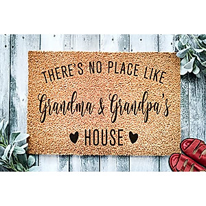 Customizable - There's No Place Like Grandma and Grandpa's House Doormat - Premium Quality, Thick & Made in the USA