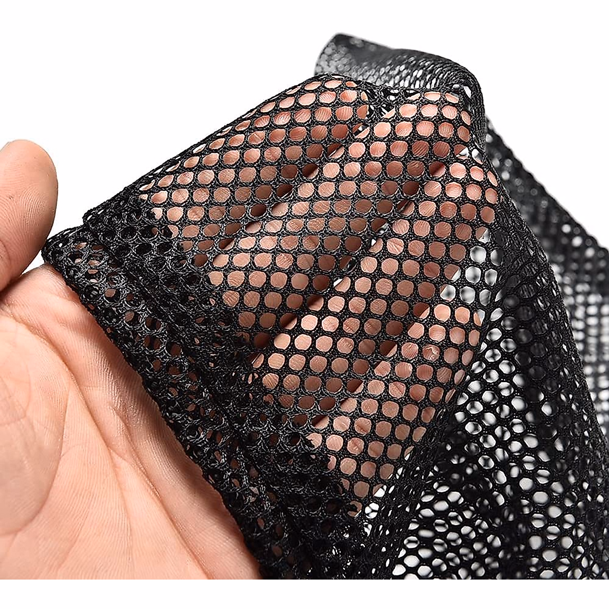 Forever one Durable Nylon Mesh Drawstring Bag Mesh Ditty Bag for Equipment Storage Nylon Travel Bag with Drawstring Cord Lock Closure Net Bag for Toy,Balls, Laundry Bag black , Large(Forever one 02)