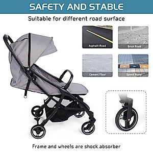 COLOR TREE Lightweight Baby Stroller Compact Toddler Travel Stroller for Airplane Compact Stroller for Infants All-Terrain with Adjustable Canopy and Reclining Seat One-Hand Gravity Fold