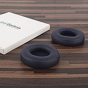 Geekria QuickFit Protein Leather Replacement Ear Pads for JBL Live 400BT Headphones Earpads, Headset Ear Cushion Repair Parts (Blue)