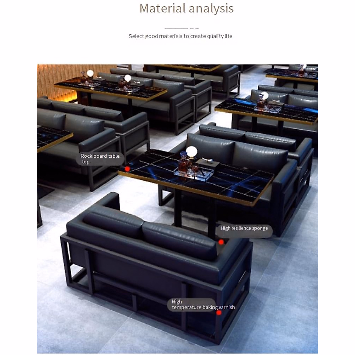 1987vroma Create The Perfect Atmosphere with Our Bar Music Set and Stylish Restaurant Furniture Combo! (Double Sofa)