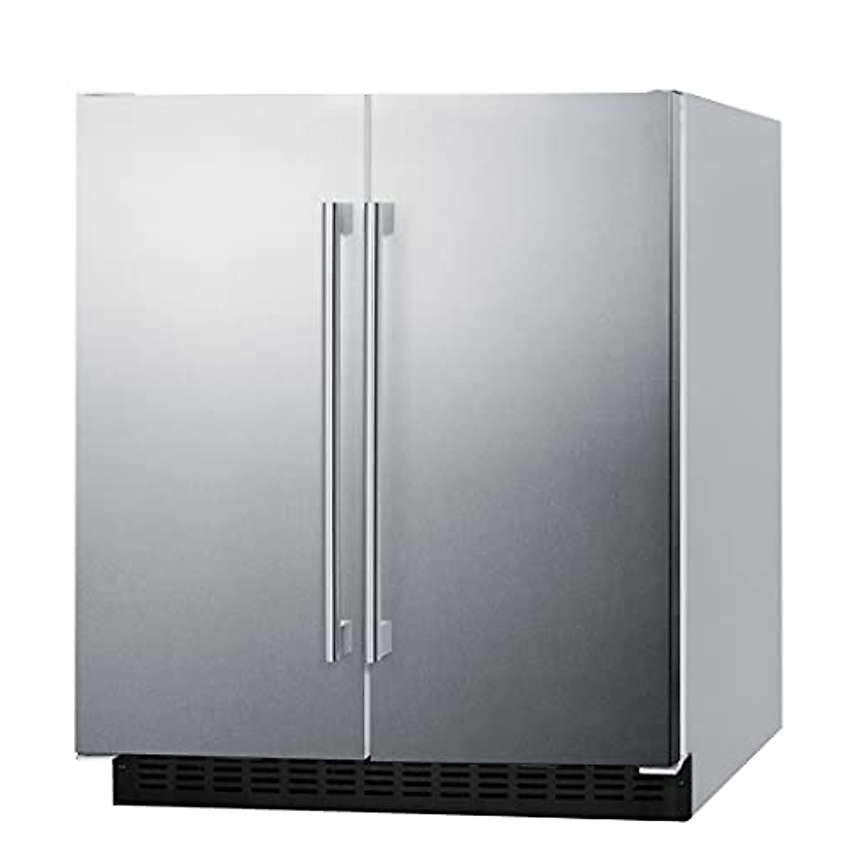 FFRF3075WSS 30" Side-by-Side Compact Refrigerator and Freezer with 5.4 cu. ft. Capacity LED Lighting Frost Free Operation High Temperature and Open Door Alarm in Stainless Steel and White Cabinet