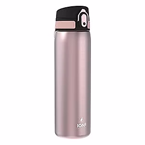 Ion8 Vacuum Insulated Stainless Steel Water Bottle - Leak Proof Bottle - Fits Cup Holders, 17 oz / 500 ml (Pack of 1) - OneTouch 1.0 - Rose
