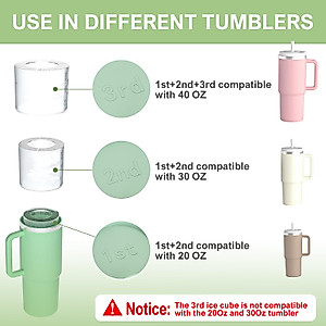 Silicone Stanley Ice Mold for Stanley Cup 20-40 Oz, Hyperzoo Hollow Cylinder Ice Cube Mold with Lid for Chilling Cocktails, Whiskey, Drinks, Coffee, Easy Fill and Release Ice Maker 3 pcs