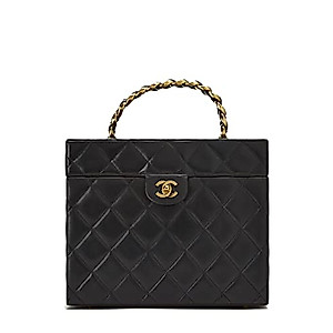 CHANEL, Pre-Loved Black Quilted Lambskin Vanity Large, Black