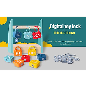 Kids Learning Locks with Keys, 123 Dots Numbers Matching and Counting Toys, Montessori Educational Toys for Toddlers Boys Girls