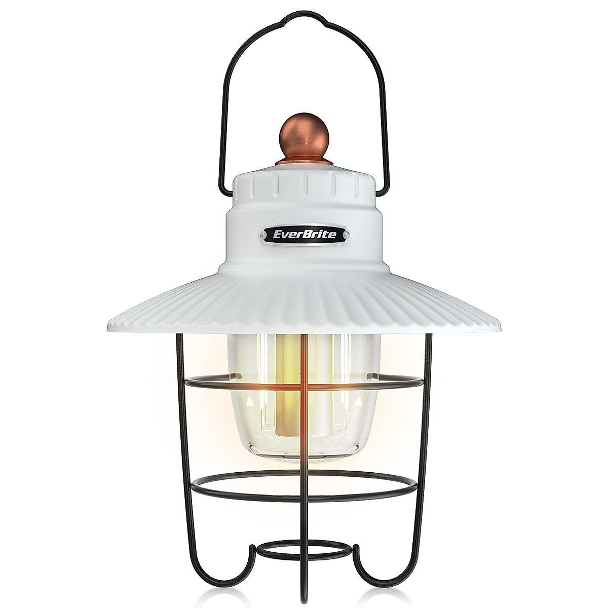 EverBrite LED Camping Lantern, USB C Rechargeable Lantern with 3 Light Modes, Vintage Outdoor Lanterns with Power Bank Function for Power Outages, Hurricane, Emergency, Fishing