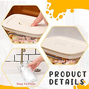 Blushtier 3 Pack Pop Containers 1.7 Qt Food Storage Containers with Lids Airtight One Button Opening Clear Rectangle Kitchen Storage Containers for Pantry Cereal Snack Sugar Coffee