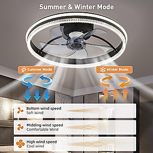 MIDIT Ceiling Fan with Light FSD01-Black