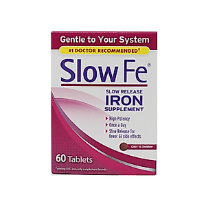 Slow Fe Iron Supplement Tablets, 60 Count Pack of 5