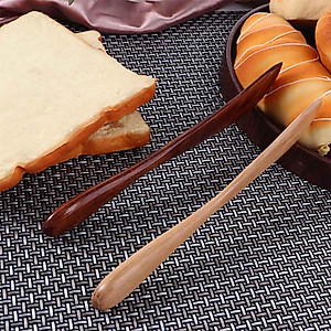 Leadigol 4PCS Wooden Butter Scraper,Non Stick Thick Handle Wood Butter Japan Style Butter Spreader for Kitchen