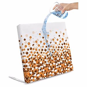 Patio Cushion Covers, Orange Brown Ombre Outdoor Cushion Covers Waterproof Seat Cushion Slipcovers, Modern Round Geometric Abstract Art Chair Cushion Cover for Garden Sofa Couch 22"x22"x4", 2 Covers