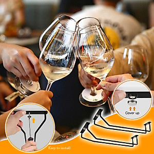 Yimerlen 10.8 Inch Black Wine Glass Rack, Under Cabinet Wine Glass Holder, Metal Stemware Rack Hanger for Kitchen Storage (4 Pack)