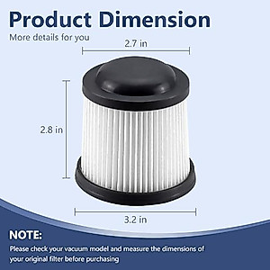 4 Pack PVF110 Replacement Filter for Black and Decker Handheld Pivot Vacuums PHV1810, PHV1210, PHV1410, BDH2000PL, BDH2020FLFH, BDH1620FLFH, Part # 90552433, Washable Hand Vac Filters