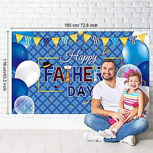 Happy Father's Day Backdrop Banner Decoration, Extra Large Fabric Father's Day Sign Banner Photo Booth Backdrop Background for Father's Day Party Supplies and Decorations