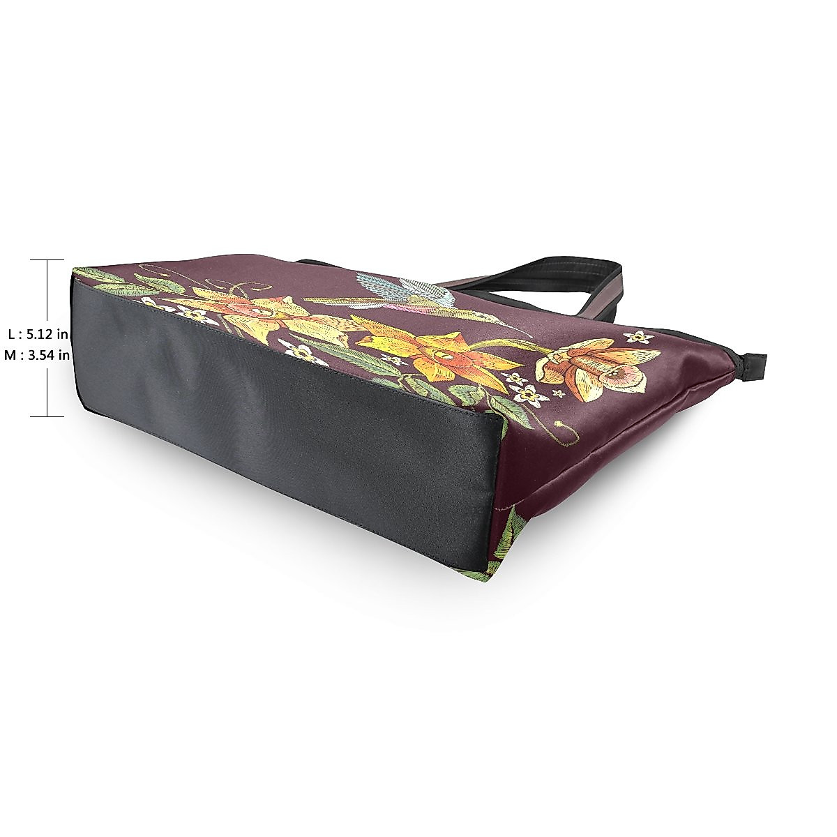 WIHVE Tote Bag Flower Leaf Hummingbirds Embroidery Shoulder Handbag Travel Beach Bags