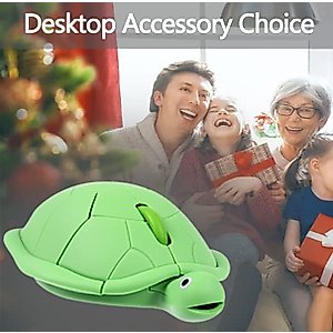 Wireless Mouse,Cute Animal Green Turtle Shape Portable Quiet Optical USB Mice, 1600 DPI 3 Buttons Silent Cordless Mouse for PC Laptop Computer Notebook MacBook Desktop