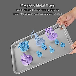 Famard Miniature Carrying Case for Collectibles Miniatures Storage, Clear Acrylic Action Figure Display Case with Protective Door Compatible with Warhammer 40k,DND&More