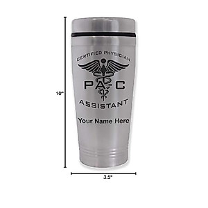 LaserGram 16oz Commuter Mug, PA-C Certified Physician Assistant, Personalized Engraving Included