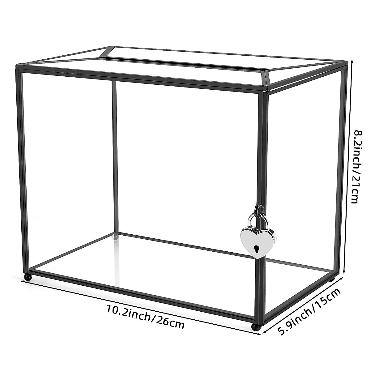 Lemicin Transparent Acrylic Wedding Card Box with Lock, Slot Envelope Holder for Wedding Reception Bridal Shower Birthday Baby Shower Election Votes Graduation Parties Honeymoon Fund Memory Box