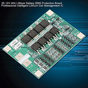 Lithium Battery Protection Board, Li-ion Lithium Battery PCB Protection Board Module 3S 12V 40A Board BMS PCB Board with Balance Charging