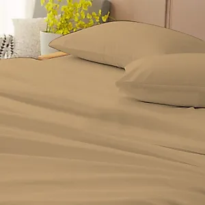 EgyptianSheets 6 Piece Bedding Sheet Set (Taupe) Full Size 8 Deep Pocket Bed Sheets 100% Egyptian Cotton, 1000 Thread Count