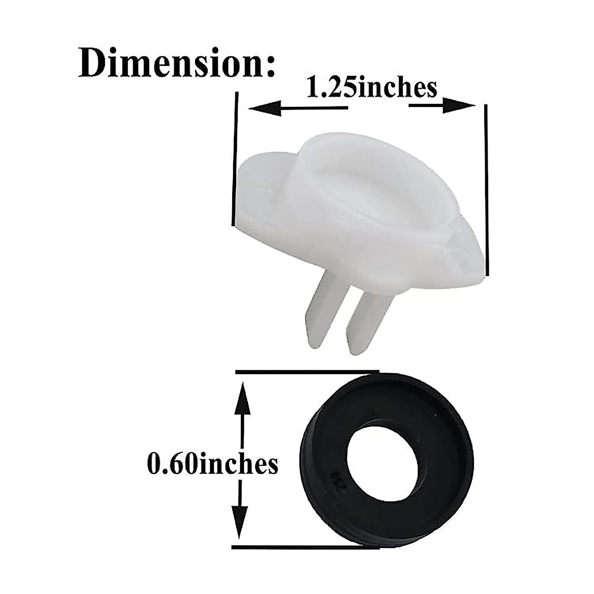4PCS 101237 OEM for Moen Cup Seal & Diverter Gate for Plumbing Fixture or Faucet, 3800 Tub Spout Replacement Part