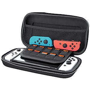 Gamers Kit for Nintendo Switch OLED: Wired Gaming Headset with 50mm Drivers, (2)Screen Protectors, Ergonomic Grip, Switch OLED Travel Case, Joy-Con Grips, and Car Charger
