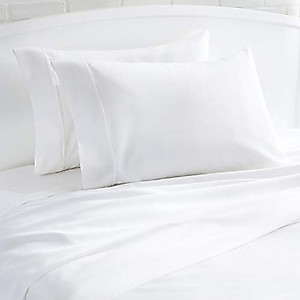 Amazon Basics 400 Thread Count Cotton Pillow Cases - Standard, Set of 2, White