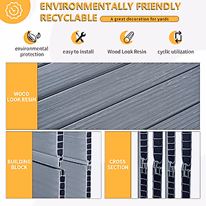 Jolydale 6’x4’ Outdoor Storage Resin Shed, Resin Utility Tool Shed Storage House with Lockable Door, for Backyard, Patio, Garden Bikes and Pool Accessories, Grey