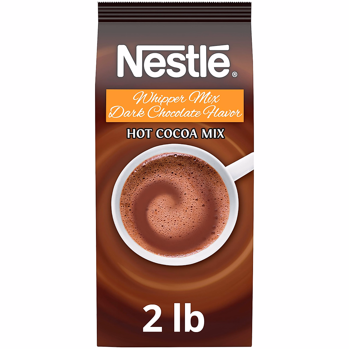 Nestle Hot Chocolate Mix, Whipper Mix, Dark Chocolate Flavor Hot Cocoa, Bulk Whipped Cocoa, 2 lb Bag