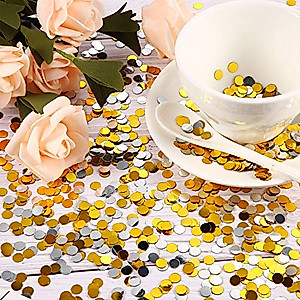 3.5 oz Round Confetti Dots Glitter Confetti Circles 1/4 Inch Metallic Round Dot Confetti for Birthday Wedding Holiday Party Decoration Supplies (Silver and Gold)