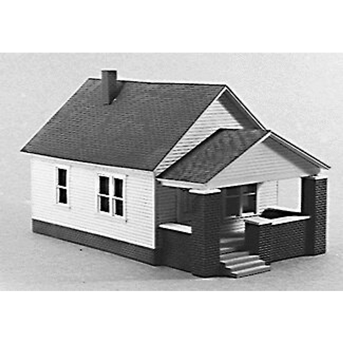 Rix Products - One-Story House w/Front Porch -- Kit - 3 x 4-3/8" 7.7 x 11.2cm - HO