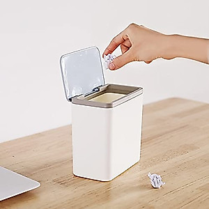 MYRRHE Cans, Square Mini Small Waste Bin Desktop Garbage Basket Home Table Plastic Office Supplies Trash Can Dustbin Sundries Barrel Box New (Color : Blue)